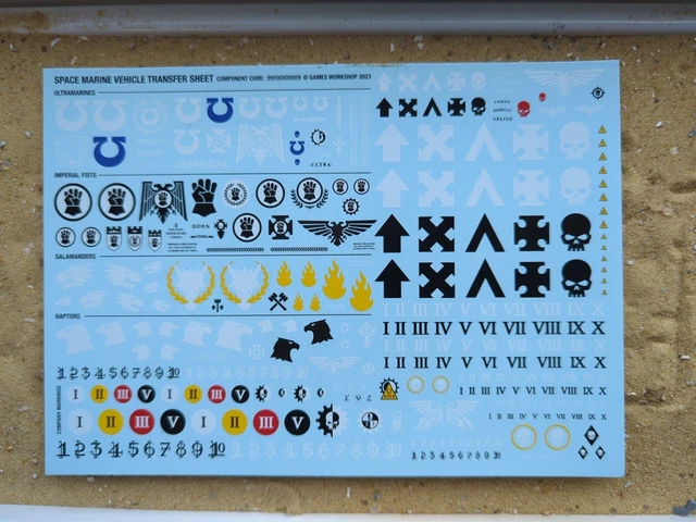 NEW 2023 SPACE Marine Vehicle Transfer Sheet Decal Warhammer 40k ...