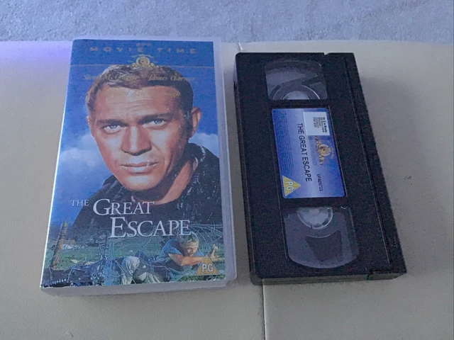 THE GREAT ESCAPE Starring Steve McQueen - VHS Video Movie Cassette Tape ...