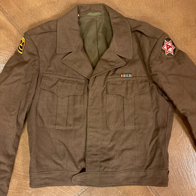 VINTAGE WW2 US Wool Field Jacket Officers 102nd Infantry Size 40S WW II ...