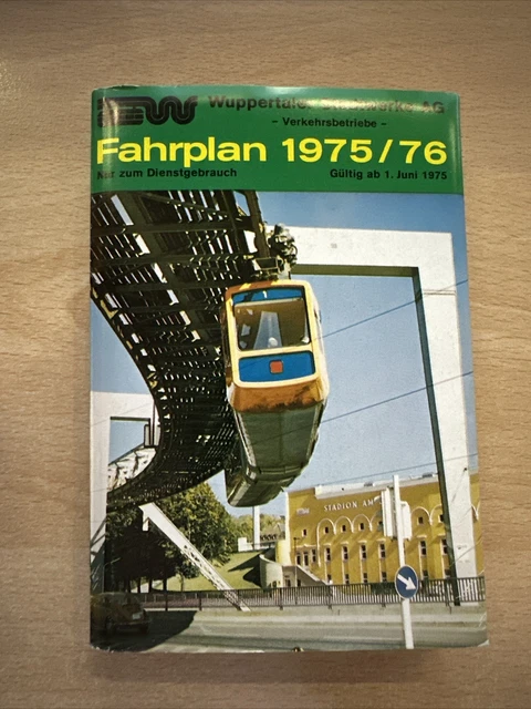 WSW WUPPERTALER STADTWERKE AG Taschenfahrplan Fahrplan 1975/76 EUR 35 ...