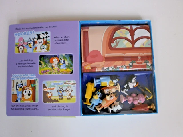 BLUEY MY BUSY Books Storybook 10 figurines playmat by Phidal Publishing ...