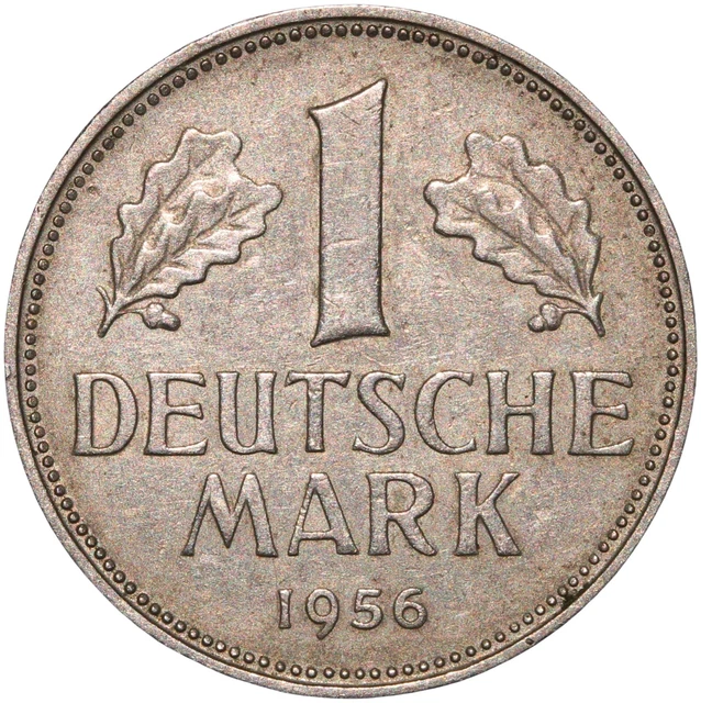 1956 J GERMANY Federal Republic 1 Mark Coin – Hamburg Mint ...