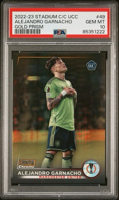 2022/23 TOPPS STADIUM Club Chrome UCC Alejandro Garnacho /50 RC PSA 10 ...