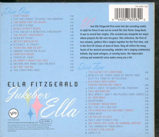 ELLA FITZGERALD JUKEBOX Ella: the Complete Verve Singles Volume 1 double CD EUR 9,99 - PicClick IT