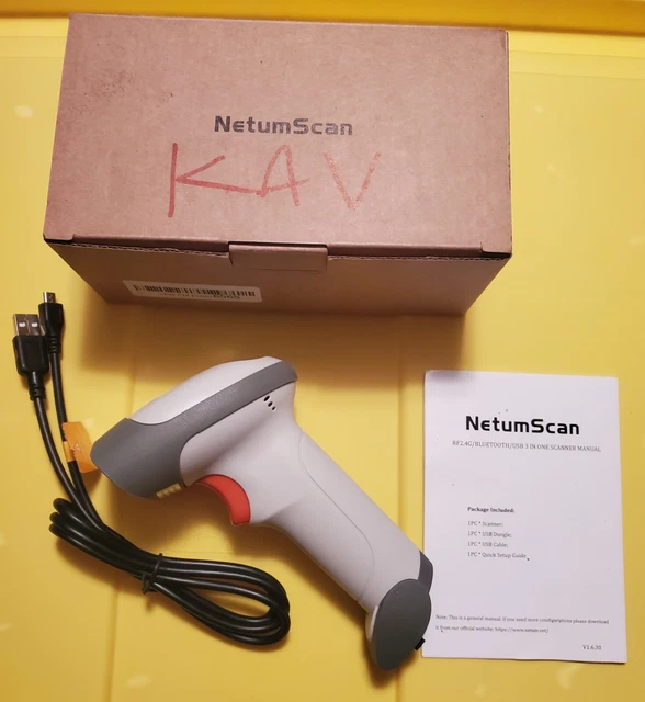 NETUMSCAN BLUETOOTH 2D Barcode Scanner QR Reader 3 in 1 Automatic ...