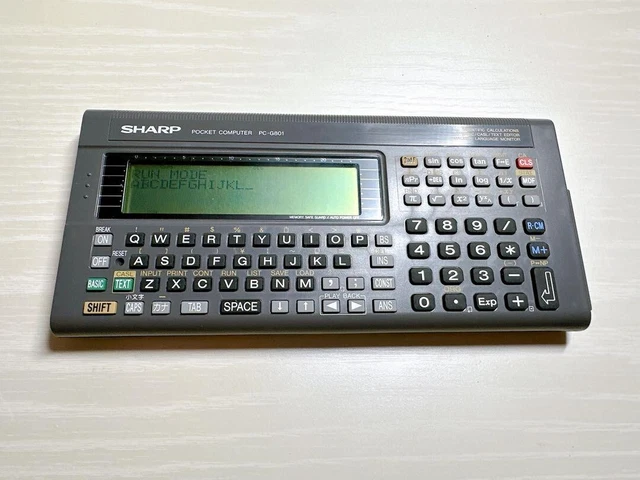SHARP POCKET COMPUTER PC-G801 with Hard Cover Tested Vintage Retro ...