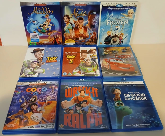LOT OF 9 Disney Blu-ray Movies Toy Story Frozen Coco Cars Aladdin Wreck ...