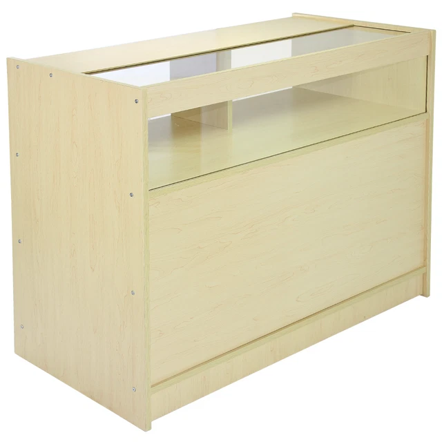 SHOP COUNTER RETAIL Display Reception Desk Storage Glass Showcase ...