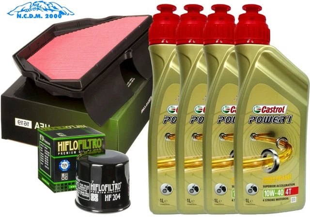 INSPECTION SET CASTROL POWER1 10W40 + Oil Filter Air Hiflo Honda CBR ...