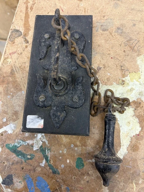 VINTAGE ELECTRIC BELL push with pull chain £25.00 - PicClick UK