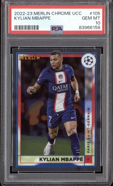 KYLIAN MBAPPE PSA 10 2022-23 Topps Merlin Chrome Ucc #105 Football Psg ...