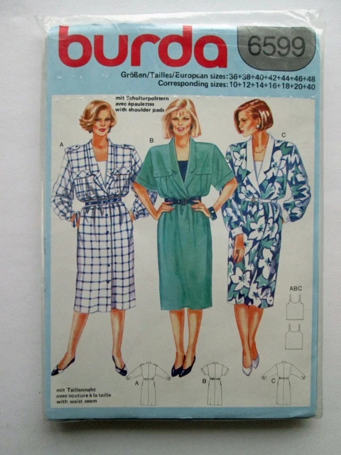 NEW VINTAGE BURDA Sewing Pattern Dress Suit Tank Top Set Pencil Buttons ...