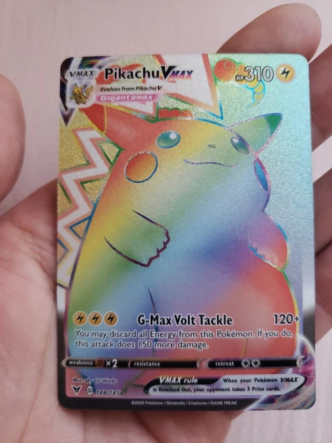 POKEMON - PIKACHU Vmax Rainbow Secret/Hyper Rare Vivid Voltage 188/185 ...