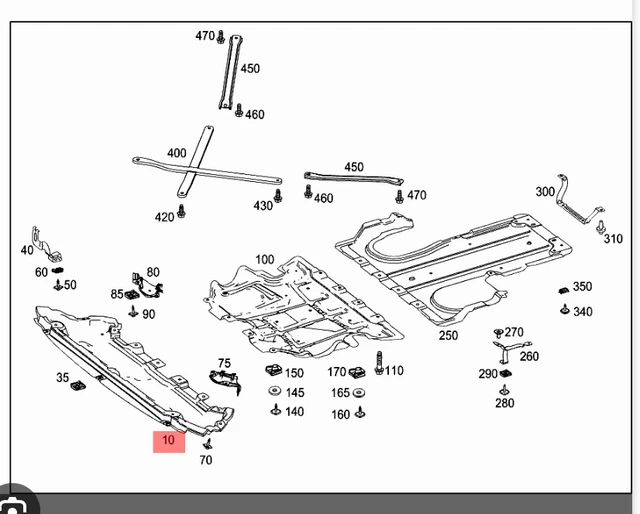 ORIGINAL MERCEDES GLC X253/C253 Abdeckung unter dem Motor A2535240030 ...