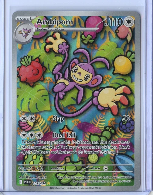 POKÉMON TCG PHANTASMAL Flames Ambipon Illustration Rare Ir Holo 107/094 ...