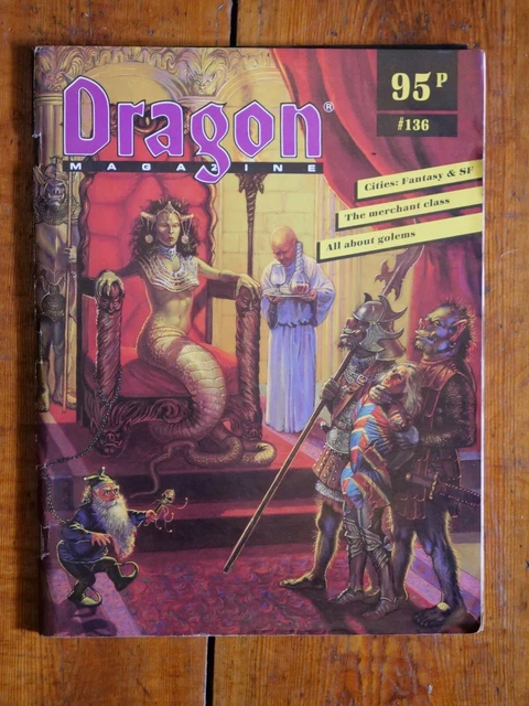 DRAGON MAGAZINE, OFFICIAL Dungeons and Dragons, TSR Roleplaying 136 ...