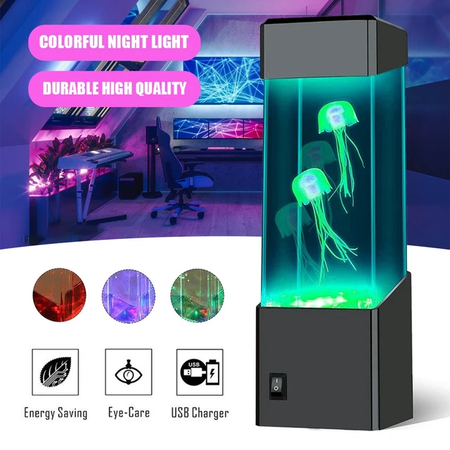 LED JELLYFISH TANK Night Light Color Changing Aquarium Electric Mood ...