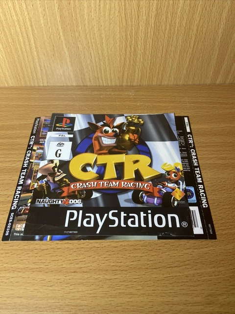 CRASH TEAM RACING CTR (Ps1 PlayStation) FRONT + BACK COVER ONLY BLACK ...