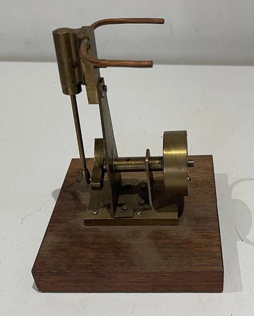 SINGLE PISTON LIVE Steam Engine Vertical Stationary Engine Brass Model ...