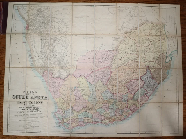 1885 JUTA'S MAP of South AFRICA Cape Colony Natal Zululand Large ...