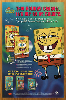 2002 SPONGEBOB SQUAREPANTS Sea Stories DVD/VHS Print Ad/Poster Official ...