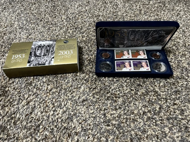 2003 CANADA QUEEN Elizabeth II Coronation Stamp and Coin Set (1953 ...
