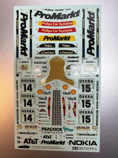 TAMIYA 1:24 DECAL / AMG Mercedes C-Class DTM "ProMarkt Zakspeed" EUR 6 ...