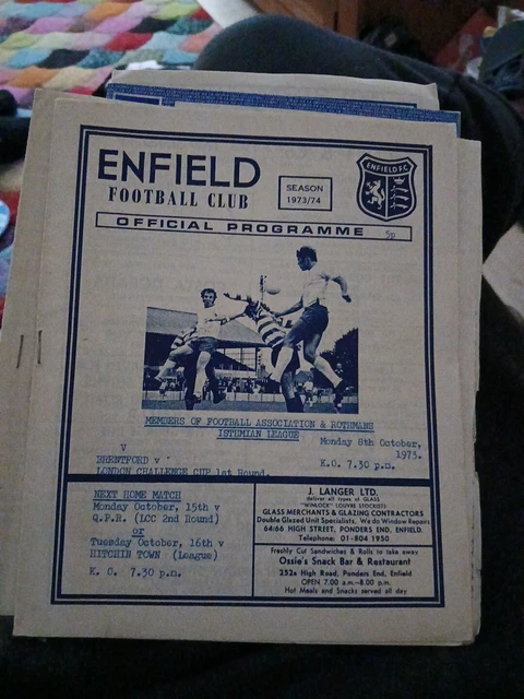 ENFIELD FOOTBALL PROGRAMMES x 6 from the 1970s # 1980s & 1990s £2.28 ...