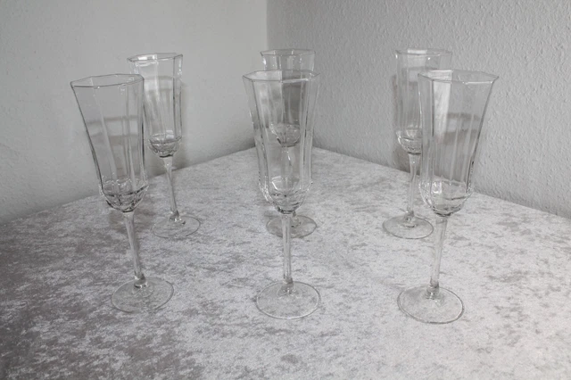 6 SEKTGLÄSER LUMINARC Octime Champagnergläser Sektflöten 80er eckig Octogon EUR 62,22 - PicClick DE