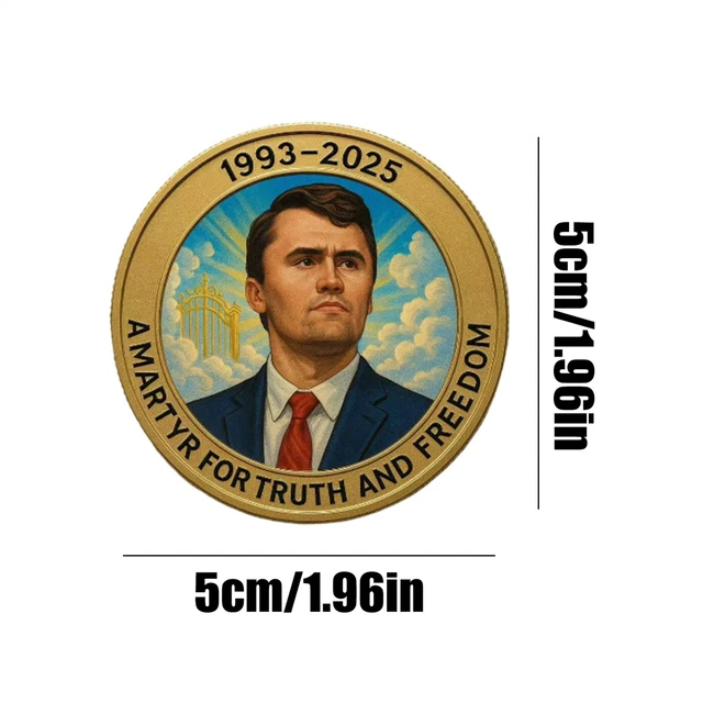 CHARLIE KIRK MEMORIAL Coin, Young Hero of US 1993-2025 for Charlie's ...