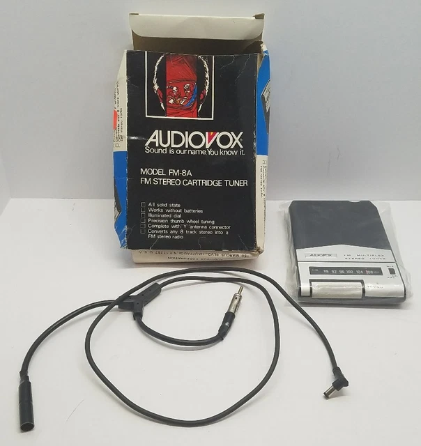 VINTAGE AUDIOVOX PORTABLE FM Multiplex Stereo Cartridge Tuner FM-8A NIB ...