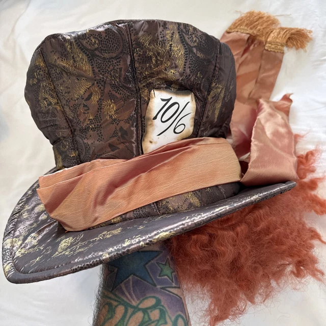 DISNEY ALICE IN Wonderland Mad Hatter Hat Adjustable Adult Large ...
