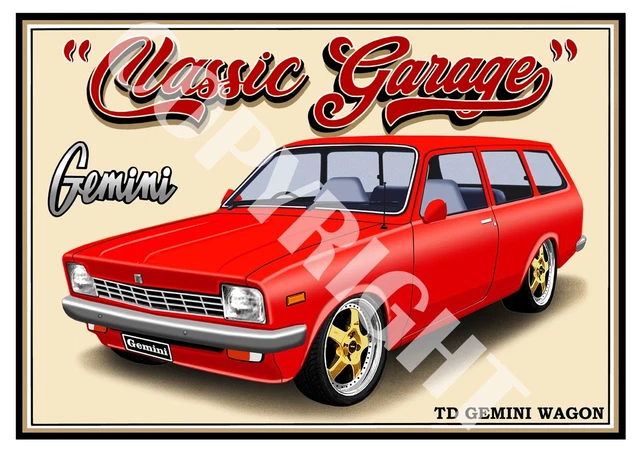 NEW CLASSIC GARAGE TD Holden Gemini Station Wagon tin metal sign $66.00 ...