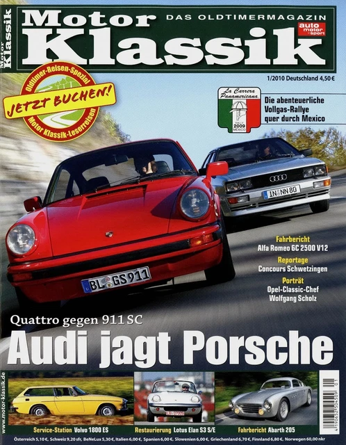 MOTOR KLASSIK 2010 1/10 Volvo P1800 Giulia Audi Quattro 911SC Lotus ...