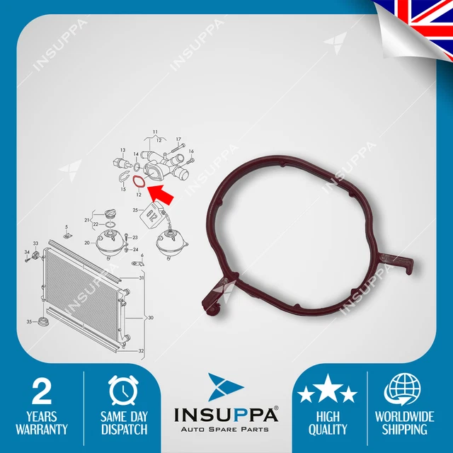 COOLANT TUBE RING Seal For Audi A1 A3 Q3 Tt Seat Skoda Vw -Various ...