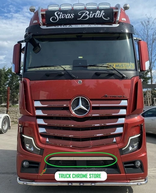 MERCEDES ACTROS MP4-MP5 Top Of Plate Lath Chrome S.Steel 2 Pcs. Size ...