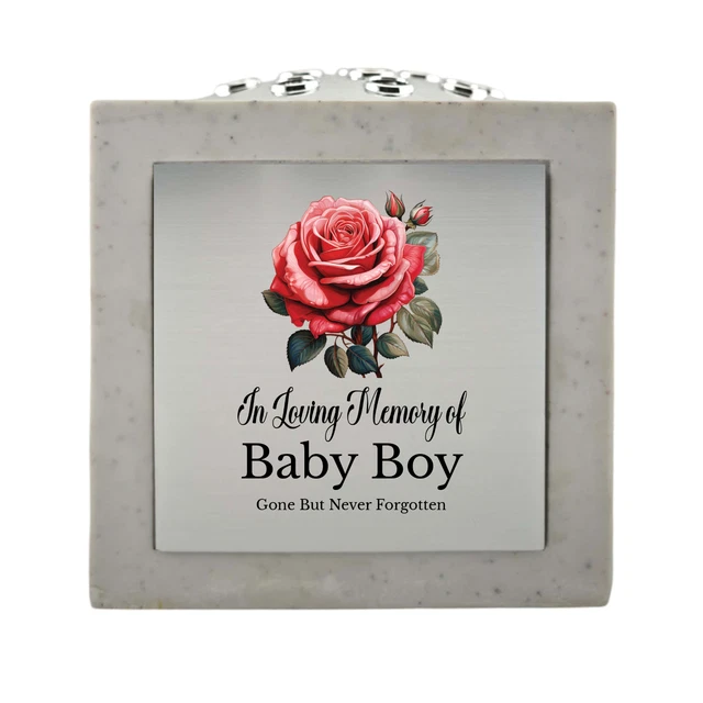 IN LOVING MEMORY Of Memorial Rose Bowl White/Silver Rose Design (UV ...
