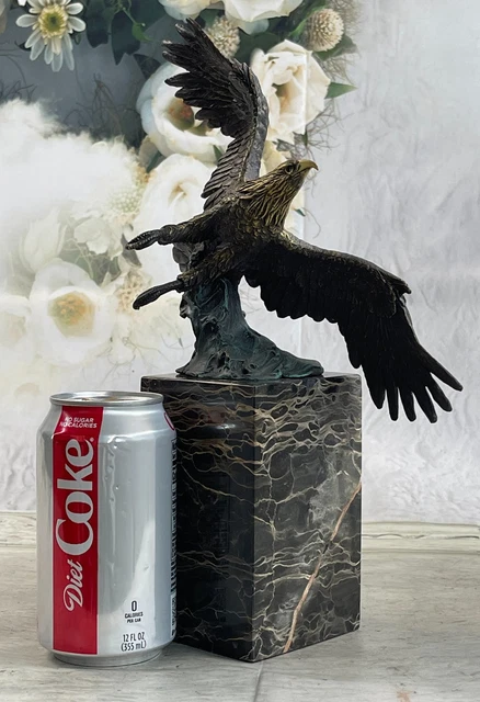 12& AMERICAN BALD Eagle statue Fly lanneret Eagle Bird hawk Bronze ...