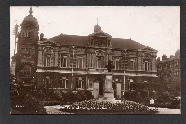 POSTCARD BRIXTON IN Lambeth London the Tate Library and Theatre posted ...