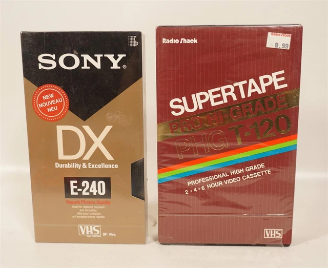 2X ORIGINAL VINTAGE VHS Video Kassetten Sony DX E-240 + Radio Shack PHG T-120 EUR 16,99 ...