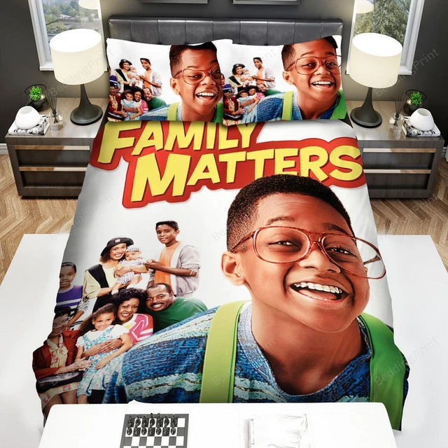 FAMILY MATTERS STEVE Urkel Poster Quilt Duvet Cover Set Super King ...