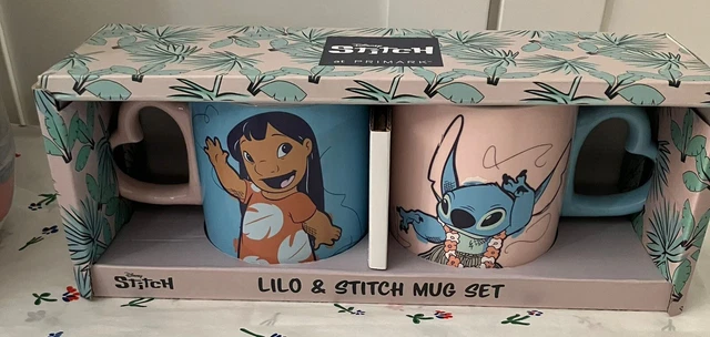DISNEY LILO AND Stitch Ceramic Heart Handle Mugs Set Of 2 Gift Boxed ...