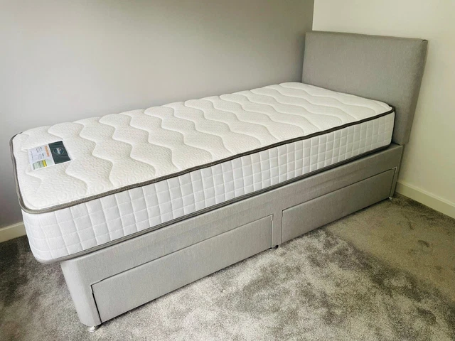 SINGLE DIVAN BED With Head Board and Silent Night mattress £250.00 ...