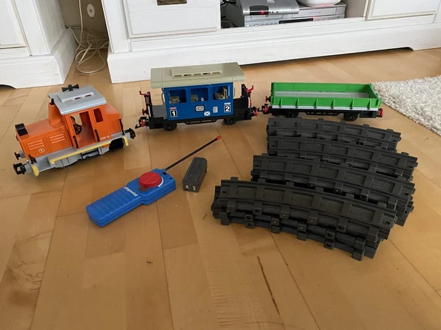 PLAYMOBIL RAILWAY DIESEL locomotive locomotive wagons remote control ...