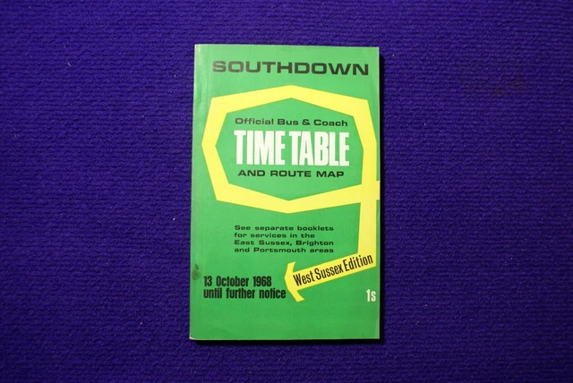 SOUTHDOWN BUS COACH Transport Timetable Route Map West Sussex Edition ...