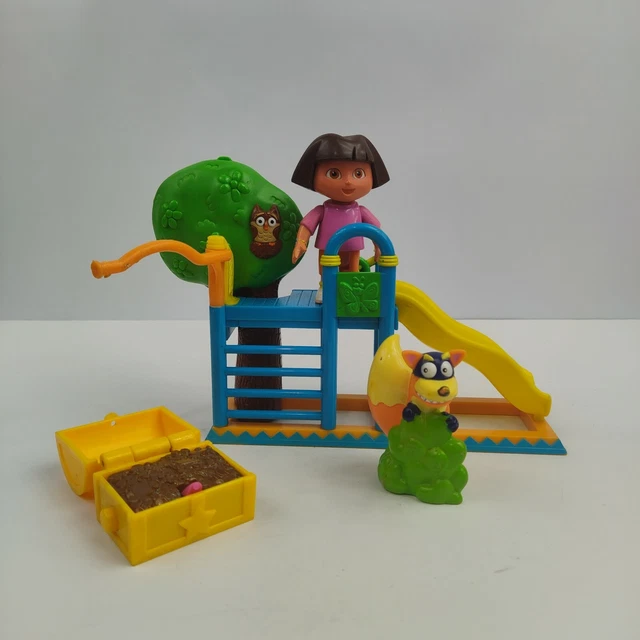 DORA THE EXPLORER Dollhouse Playground Slide Treasure Chest Dora ...