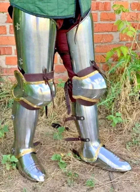 MEDIEVAL LEG ARMOR Brass Warrior Knight Greaves Armor Cuirass Man ...