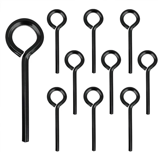 10 PACK 5/32 Inch Standard Hex Dogging Key with Full Loop, Black Hex ...