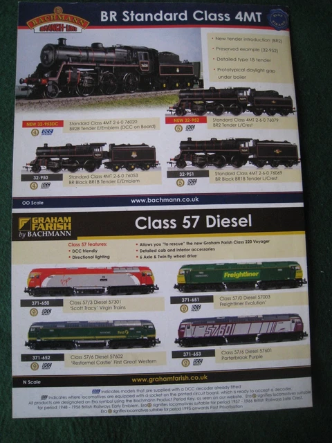 BACHMANN BRANCH-LINE BR Standard Class 4Mt Model Rail Advert Approx A4 ...
