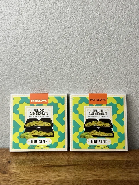 2 TRADER JOE'S Patislove Dubai Chocolate Pistachio Kataifi Dark 3.52 oz ...